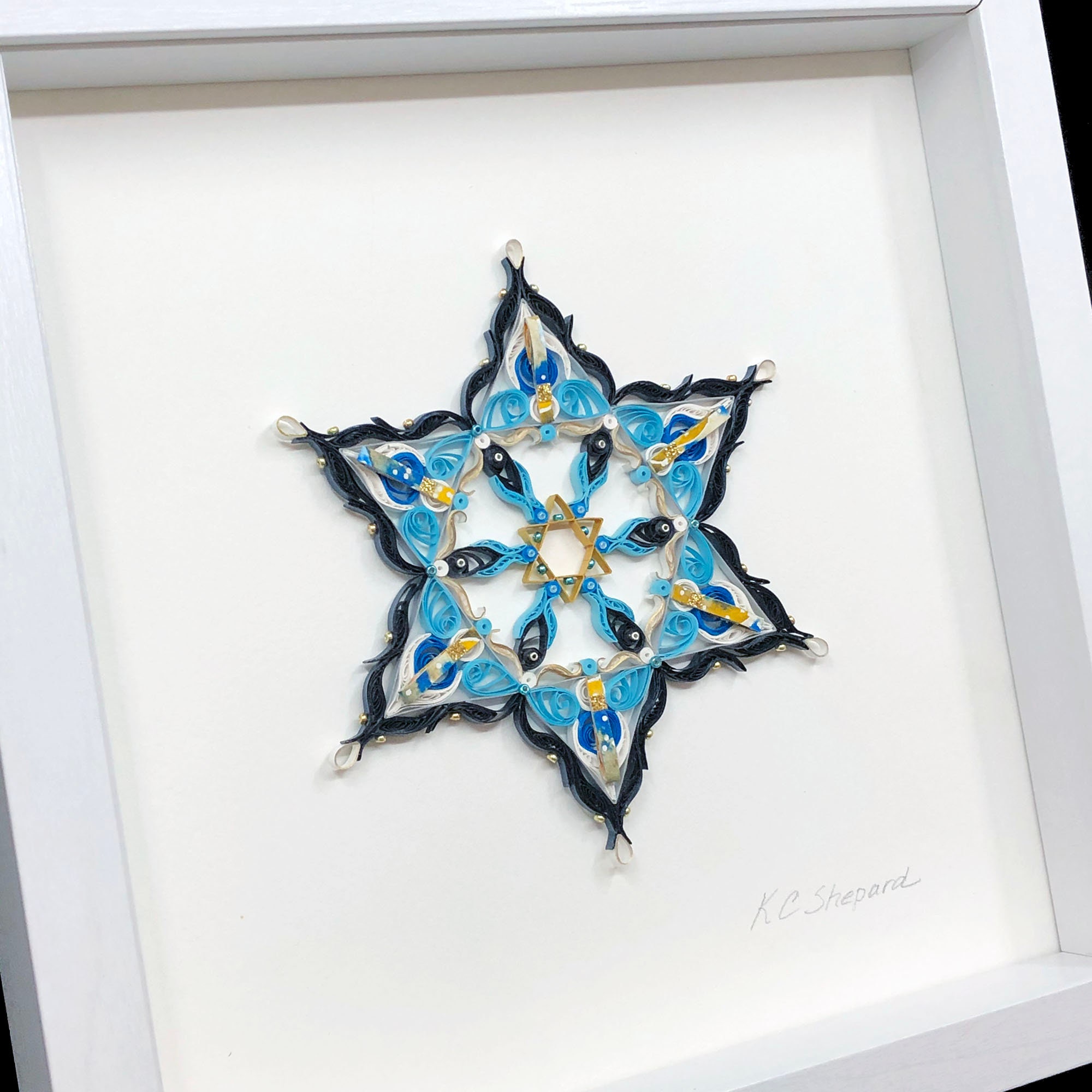 Star of David Wall Art/ornament: Paper, Quilled curled and Shaped ...