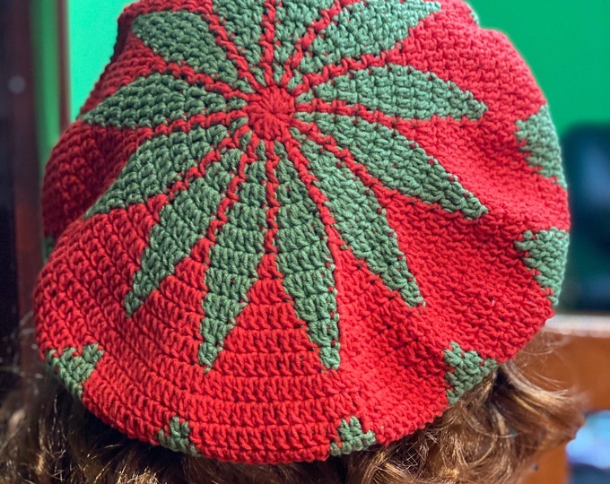 Oversized Rasta Hat, Rasta Beret, Big Rasta Reggae Crochet Handmade ...
