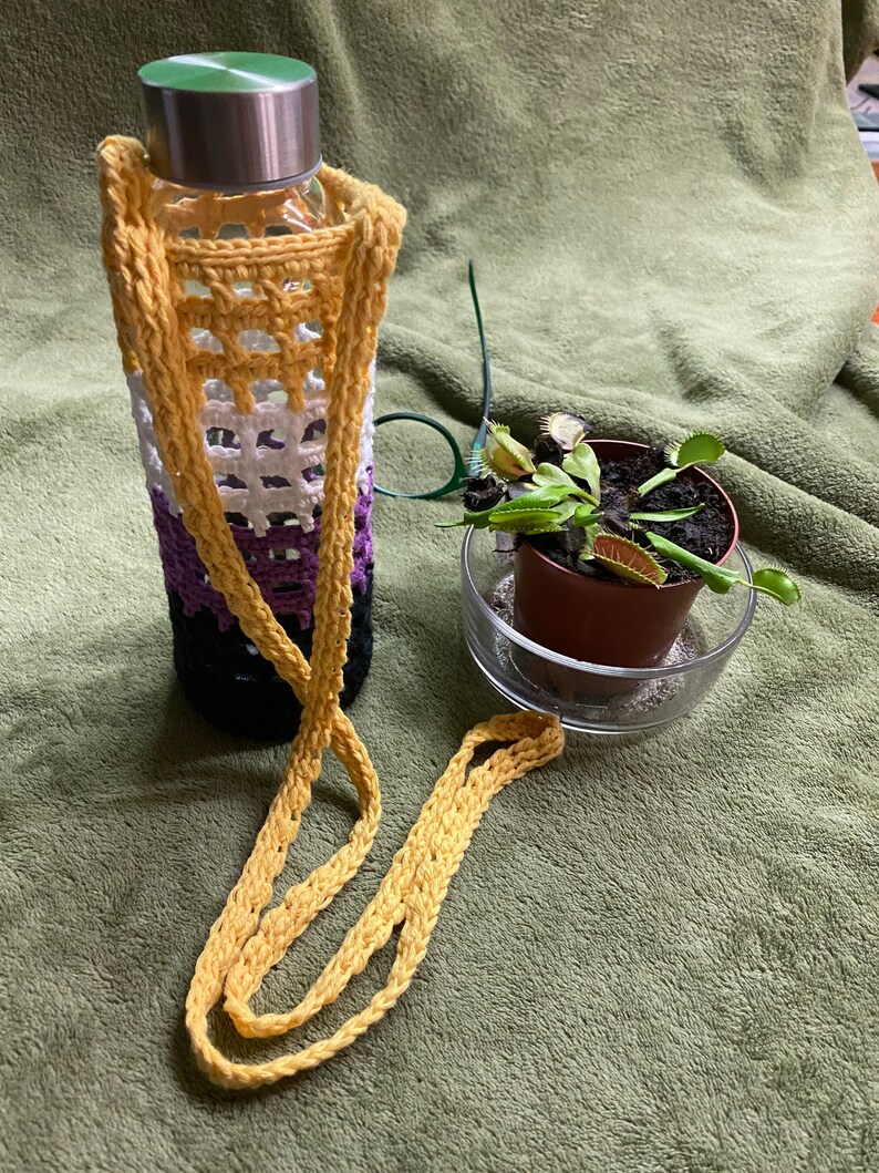 LGBT Pride Non-binary Flag Water Bottle Holdercrochet Bottle - Etsy