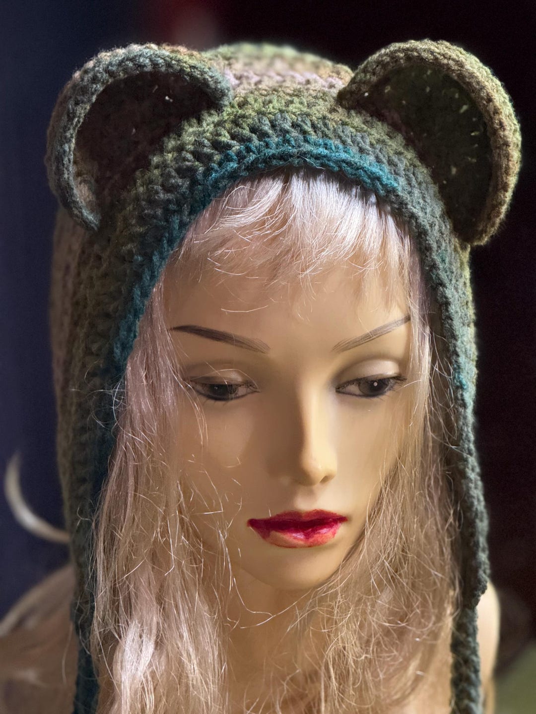Crochet Bear Ears Hat, Green Bear Hat - Etsy