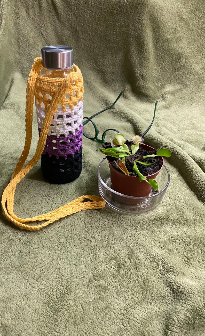 LGBT Pride Non-binary Flag Water Bottle Holdercrochet Bottle - Etsy