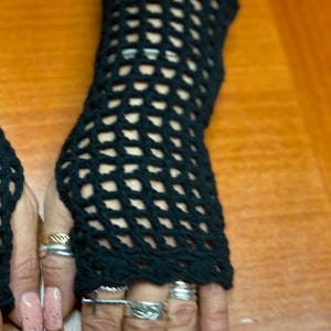 Crochet Mesh Gloves, Mesh Fingerless Gloves, Spider Web Gloves, Web ...