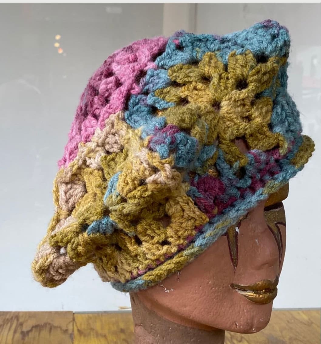 Crochet Star Hat, Handmade Fairycore Slouchy Beanie, Colorful Granny ...