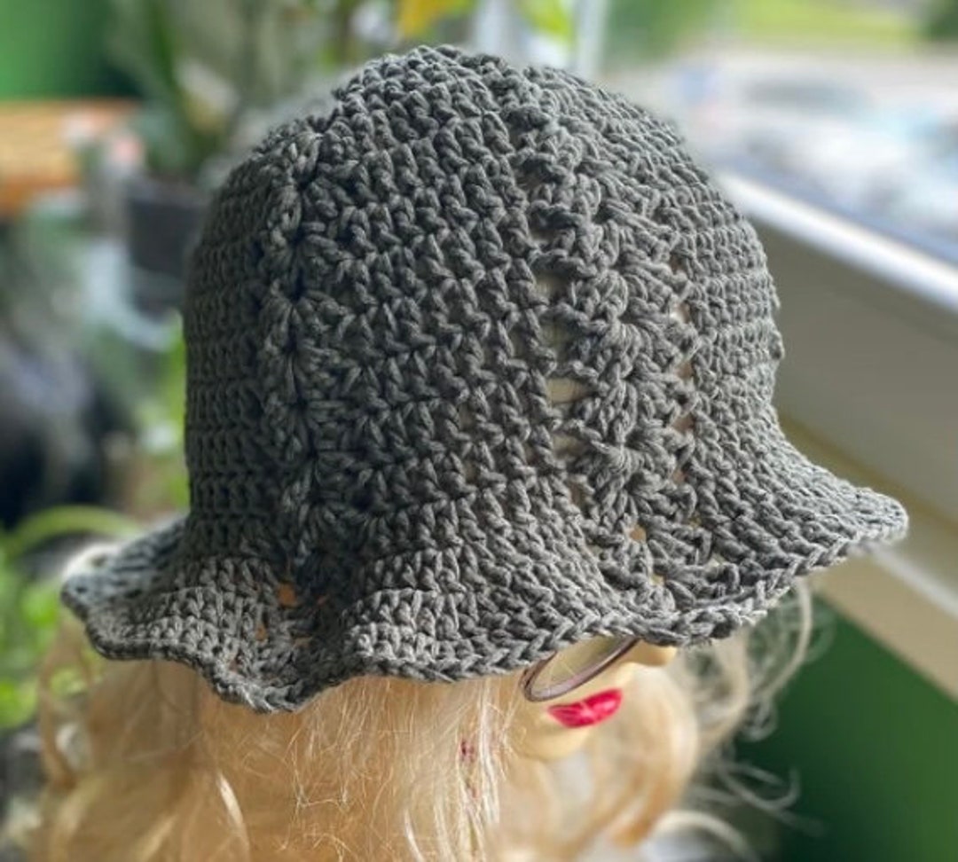 Beige Crochet Hat, Crochet Sun Bucket Hat, Olive Bucket Hat, Caramel ...