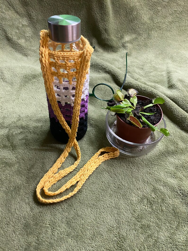 LGBT Pride Non-binary Flag Water Bottle Holdercrochet Bottle - Etsy
