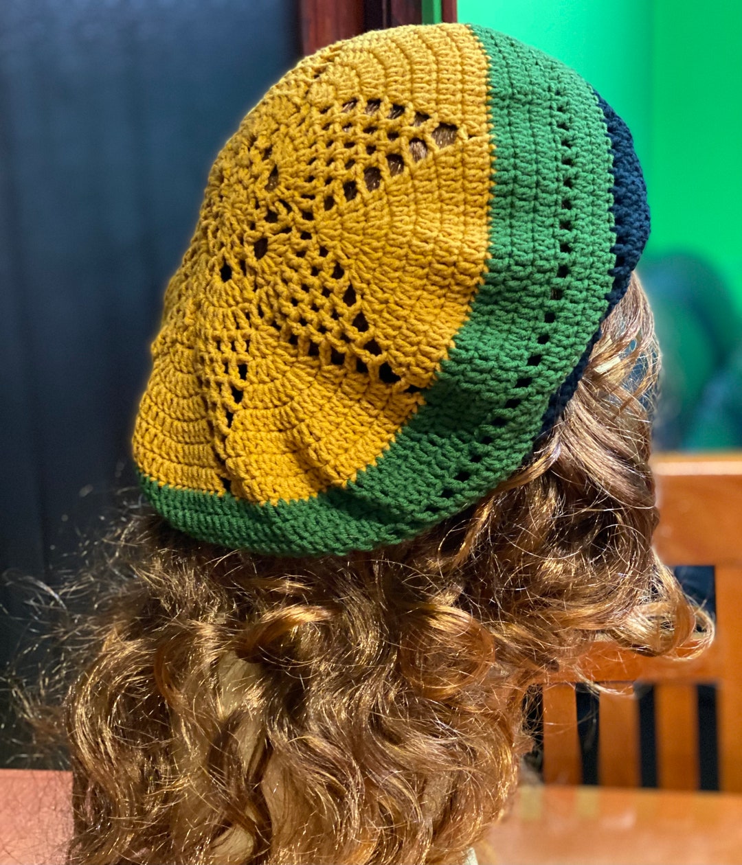 Oversized Rasta Hat, Rasta Beret, Big Rasta Reggae Crochet Handmade ...