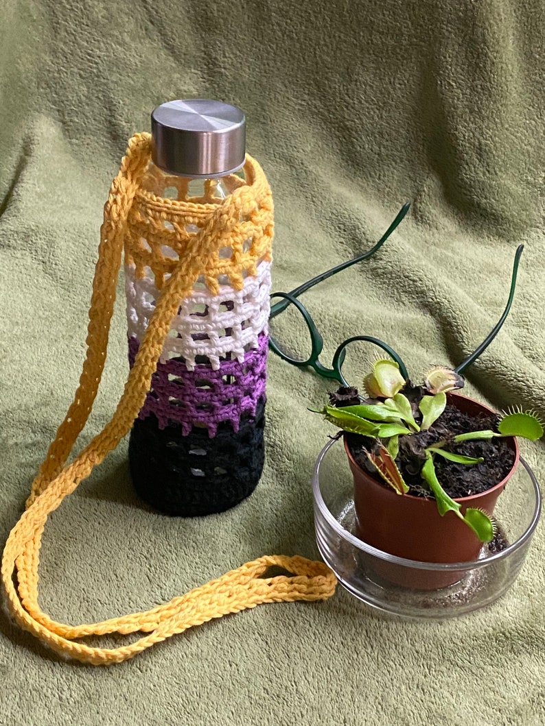LGBT Pride Non-binary Flag Water Bottle Holdercrochet Bottle - Etsy