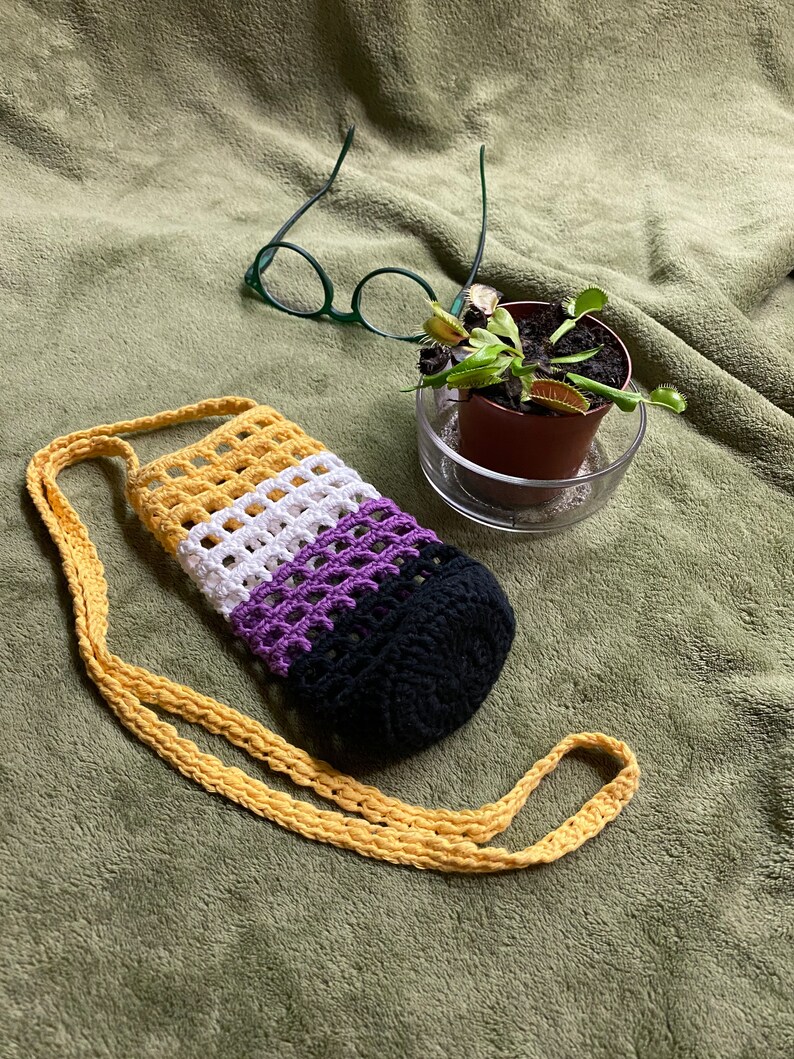LGBT Pride Non-binary Flag Water Bottle Holdercrochet Bottle - Etsy