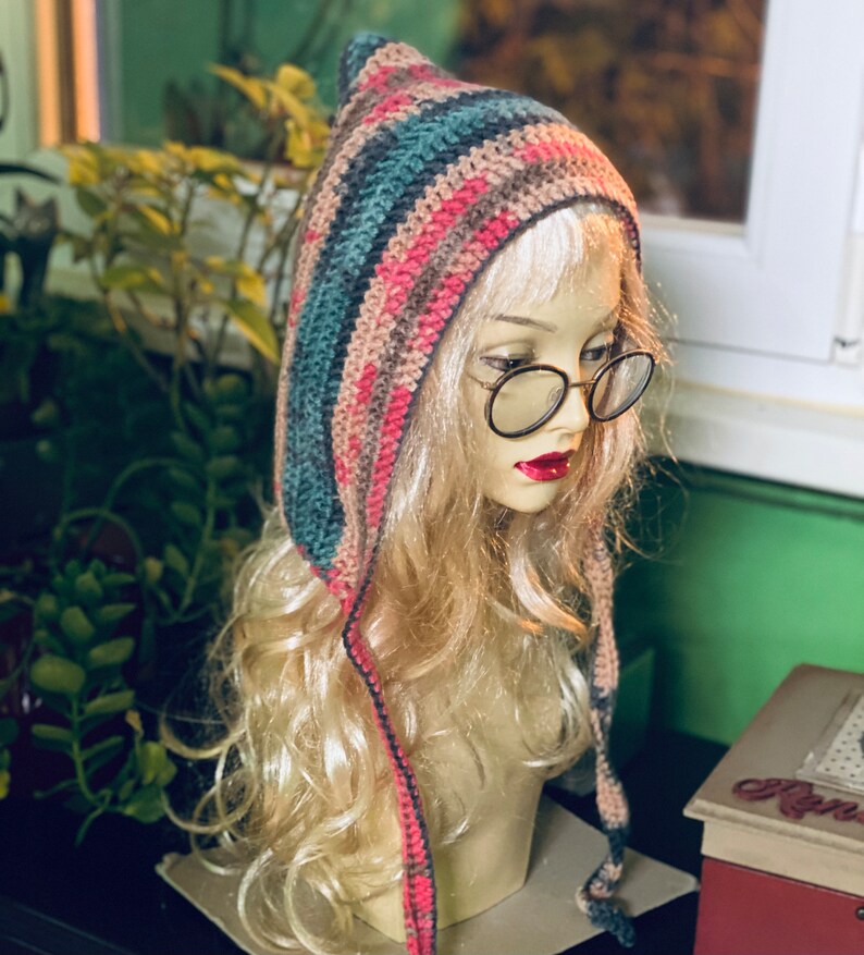 Colorful Pixie Hood, Crochet Colorful Pixie Hat, Pixie Winter Hat - Etsy