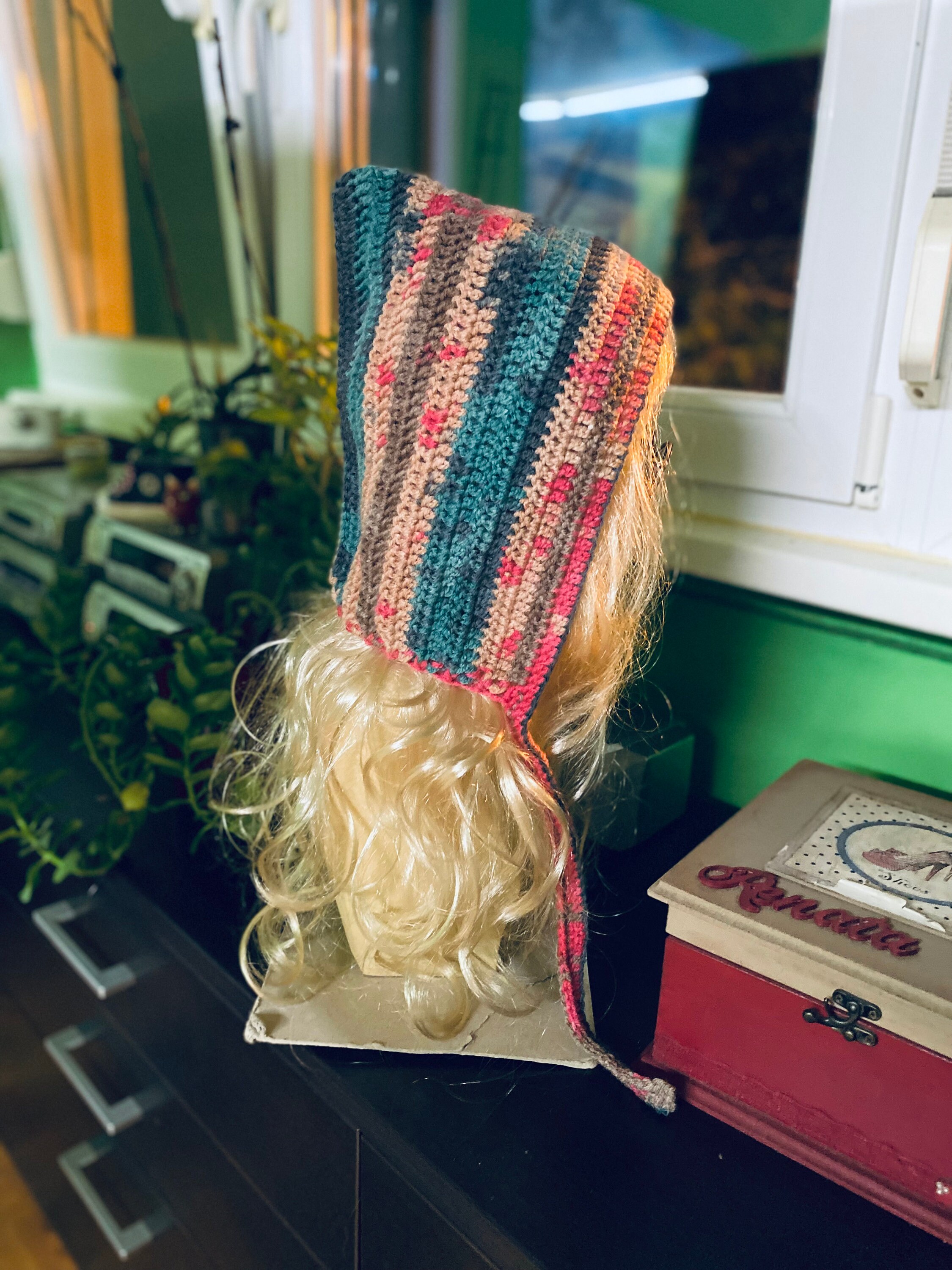 Colorful Pixie Hood, Crochet Colorful Pixie Hat, Pixie Winter Hat - Etsy