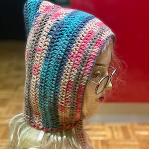 Colorful Pixie Hood, Crochet Colorful Pixie Hat, Pixie Winter Hat - Etsy