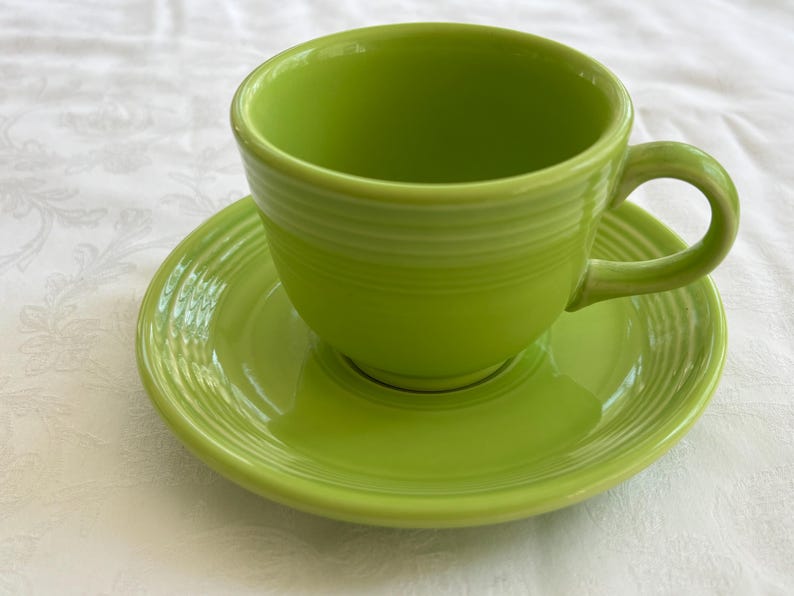 Fiestaware Cup and Saucer, Home Laughlin, Vintage, Post 1986 Colorful ...