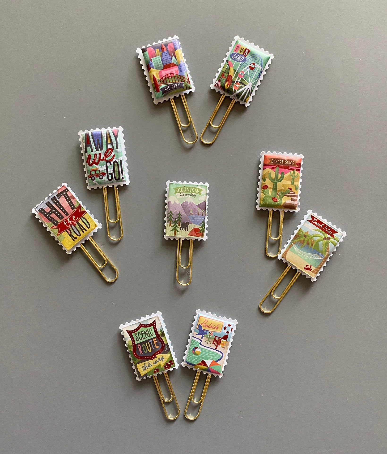 Planner Travel Clips Planner Clips and Charms TN Clips Bujo | Etsy