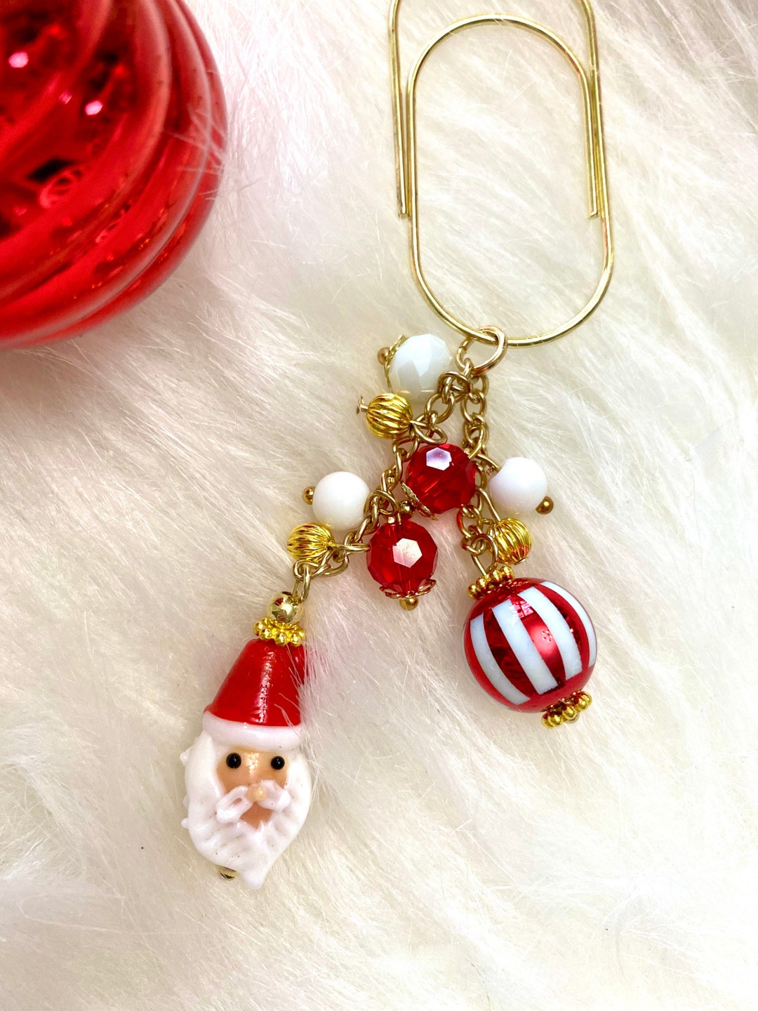 Santa Planner Clip, December Daily Charm - Etsy