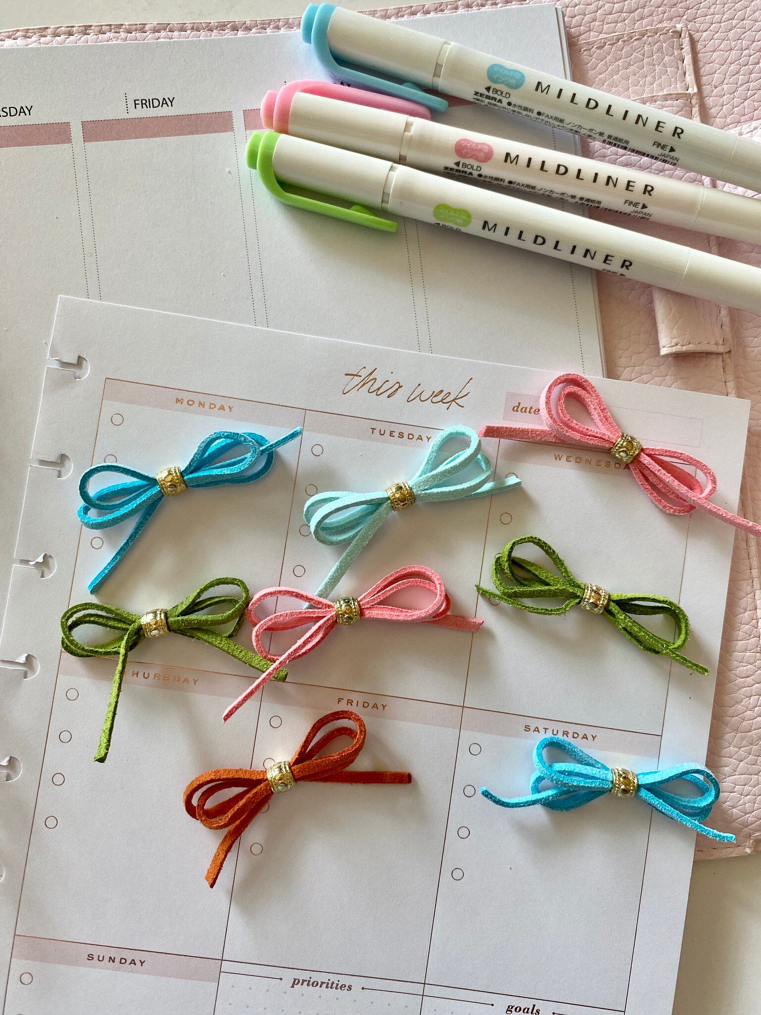 Planner Bow Clips Suede Leather Planner Bows Planner - Etsy