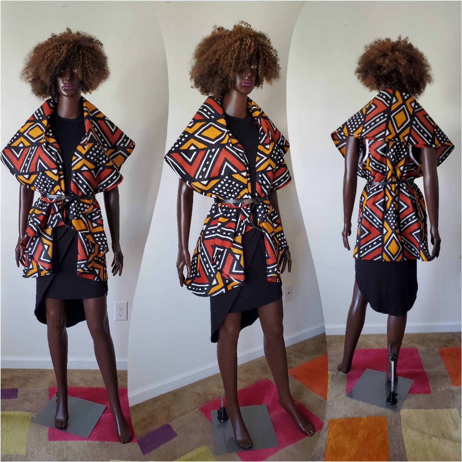 Sleeveless African Print Circle Vest _ Beautiful One Size | Etsy