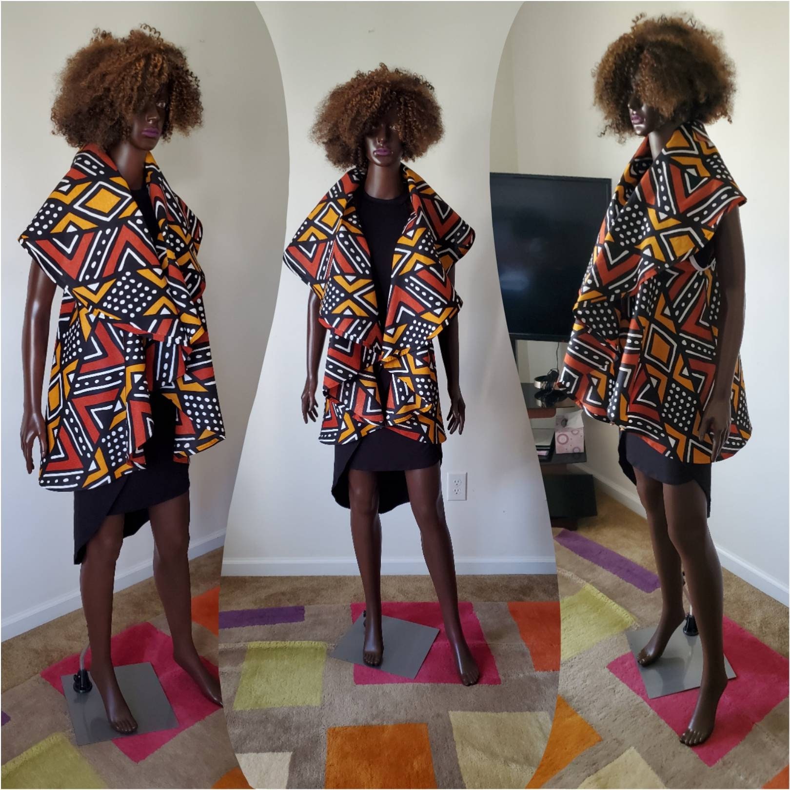 Sleeveless African Print Circle Vest _ Beautiful One Size | Etsy