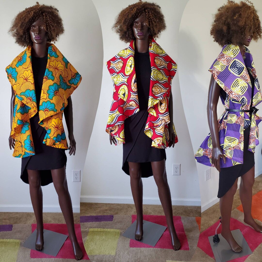 Sleeveless African Print Circle Vest _ Beautiful One Size (S-M-L ...