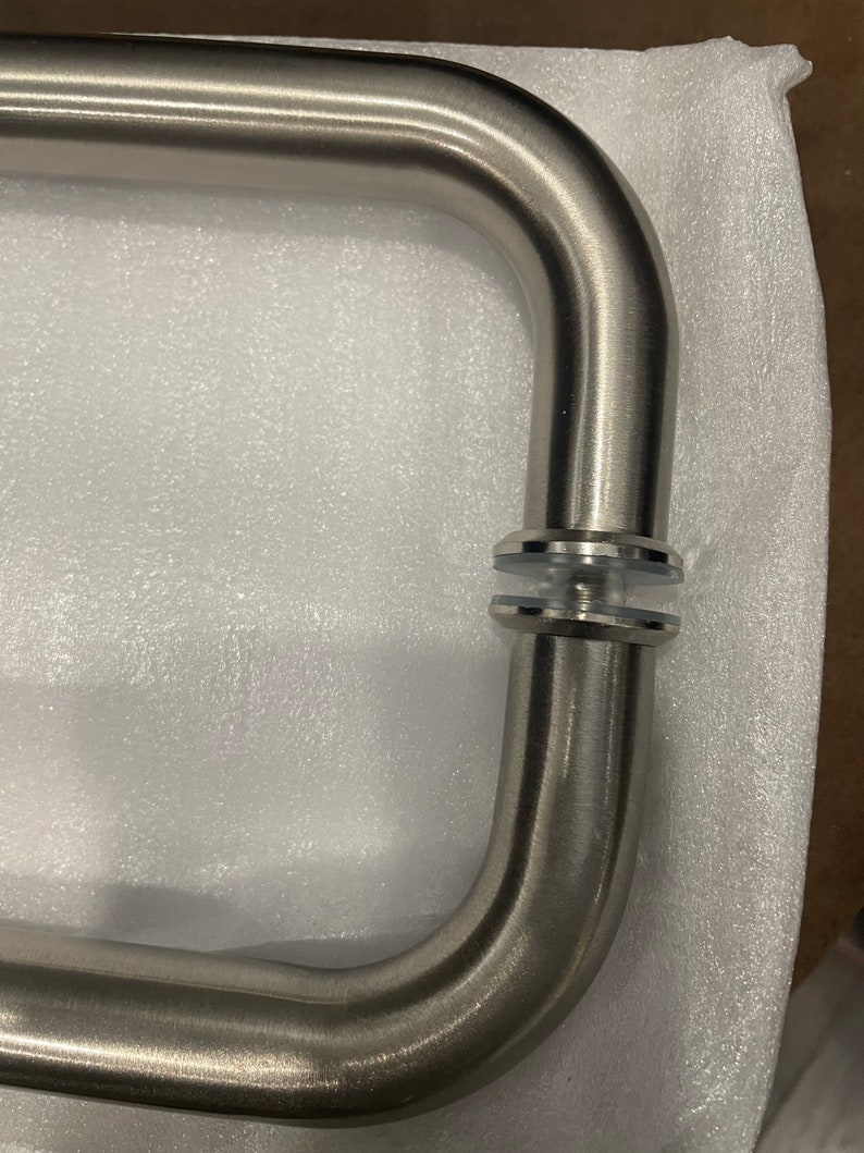 3/4 in (19 Mm) Round Tubular Handle With Flat Washers Satin Nickel 8 ...