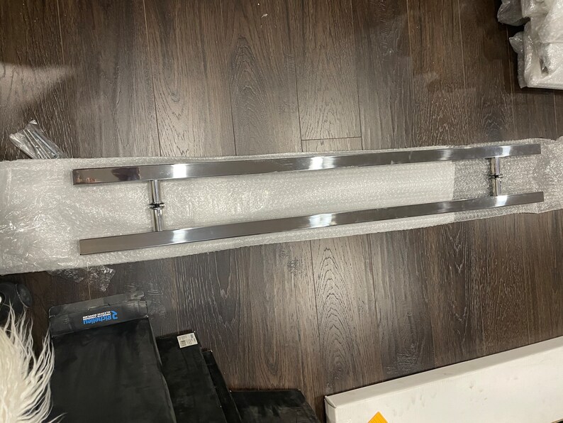 Entry Door Handle Back-to-back Square Ladder Handle Round Mounting Rods ...