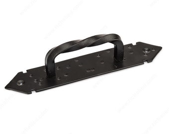 Hand-forged Iron Barn Door Handle Leaf Shape Gate Pull Rustic Metal ...