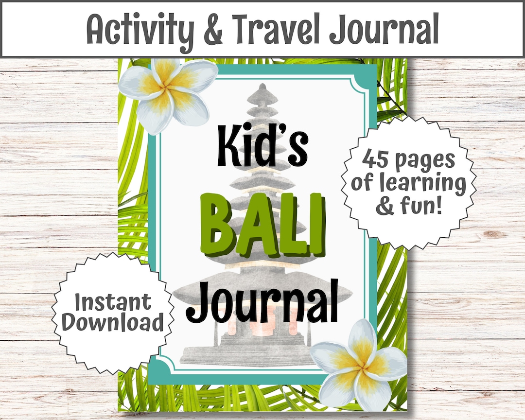 Kids Travel Journal Bali Summer Vacation Balinese Holiday Guidebook ...