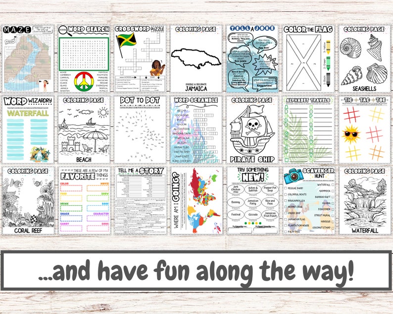 Kids Jamaica Travel Journal | Travel Activity Book Kids | Jamaica Trip ...