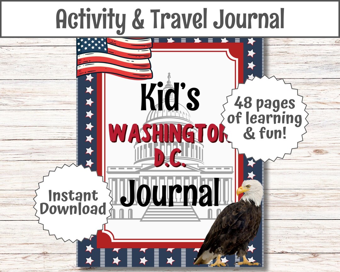 Kids Washington DC Travel Journal | Travel Activity Book Kids | DC Trip ...