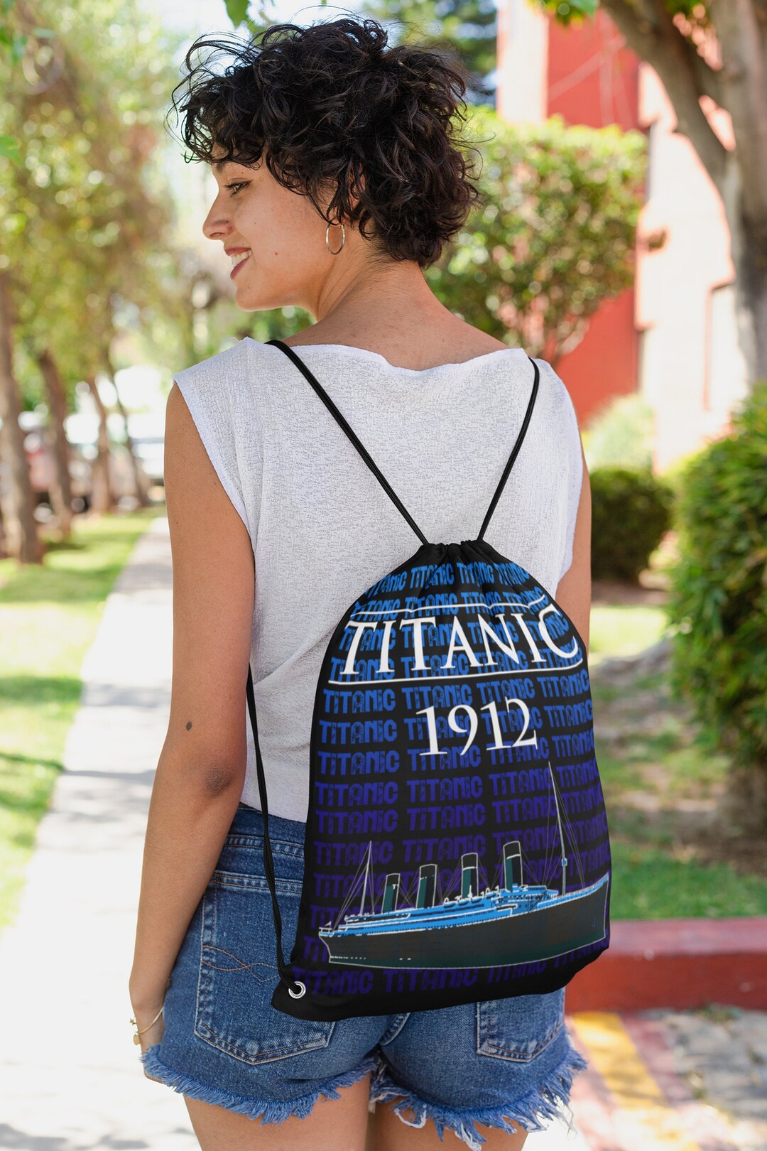 Titanic Drawstring Backpack, Vintage Drawstring Pouch, Drawstring Bag ...