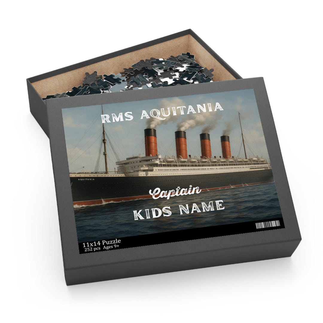 RMS Aquitania Puzzle Personalized Ship Name Game for Kids, Custom ...