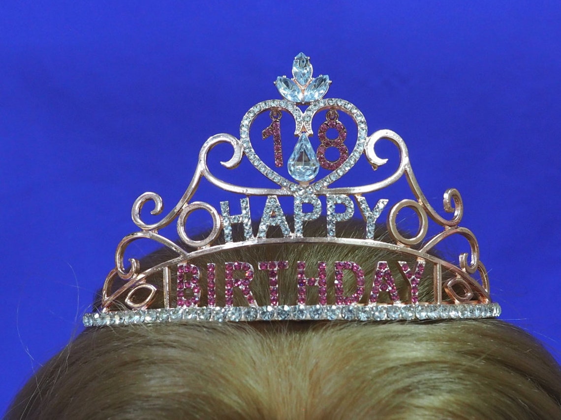 18th 18 Birthday Gift Crown Pink Tiara for party | Etsy
