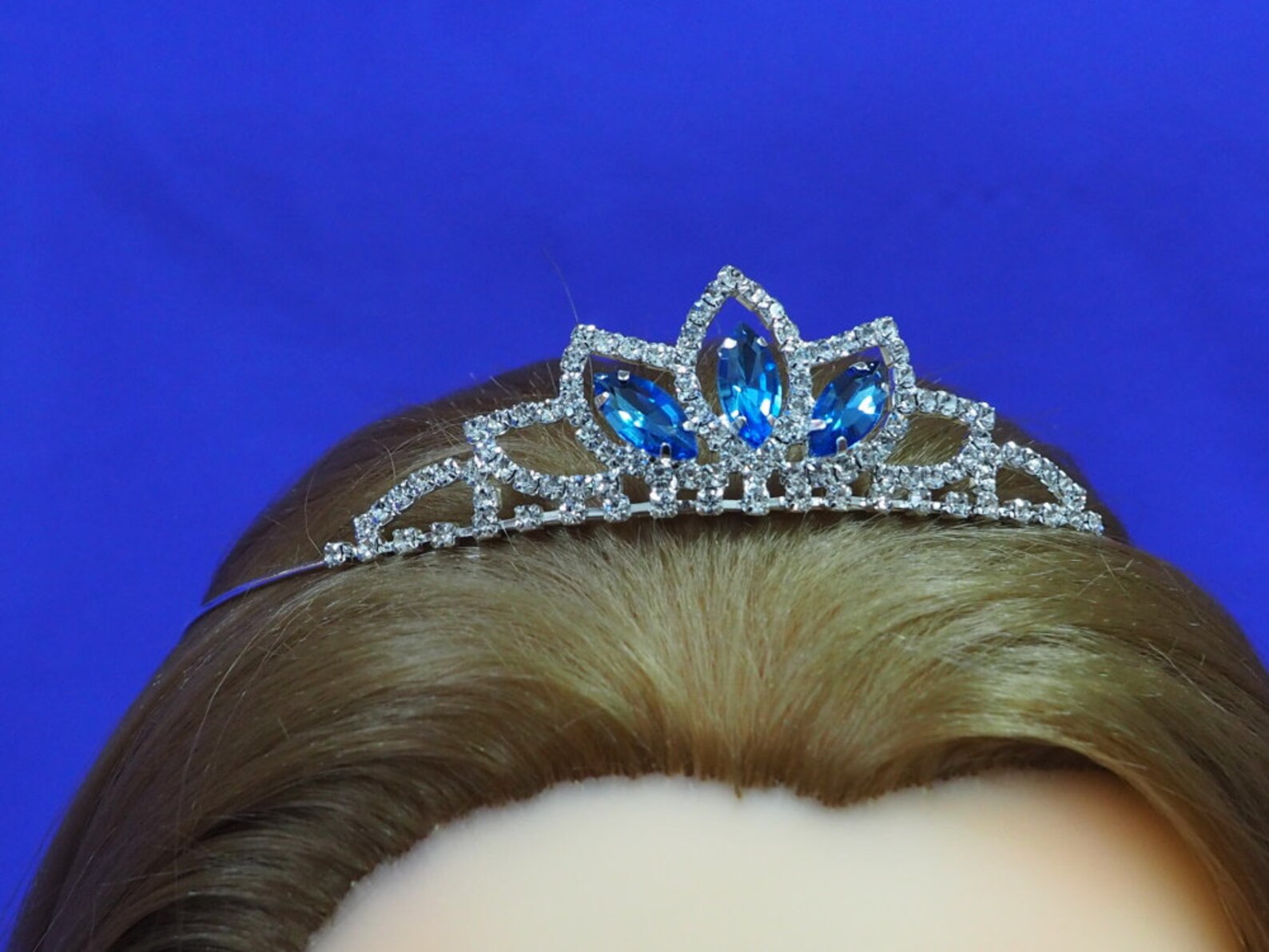 Zafiro azul Tiara Rhinestone Crystal para el baile de - Etsy España