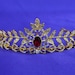Gold DARK Ruby Red Floral Tiara Wedding Bridal Prom - Etsy