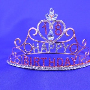 18th 18 Birthday Gift Crown Pink Tiara for Party - Etsy
