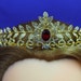 Gold DARK Ruby Red Floral Tiara Wedding Bridal Prom - Etsy