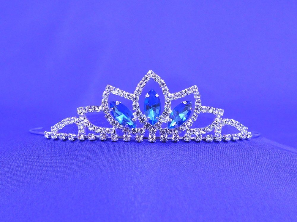Zafiro azul Tiara Rhinestone Crystal para el baile de | Etsy