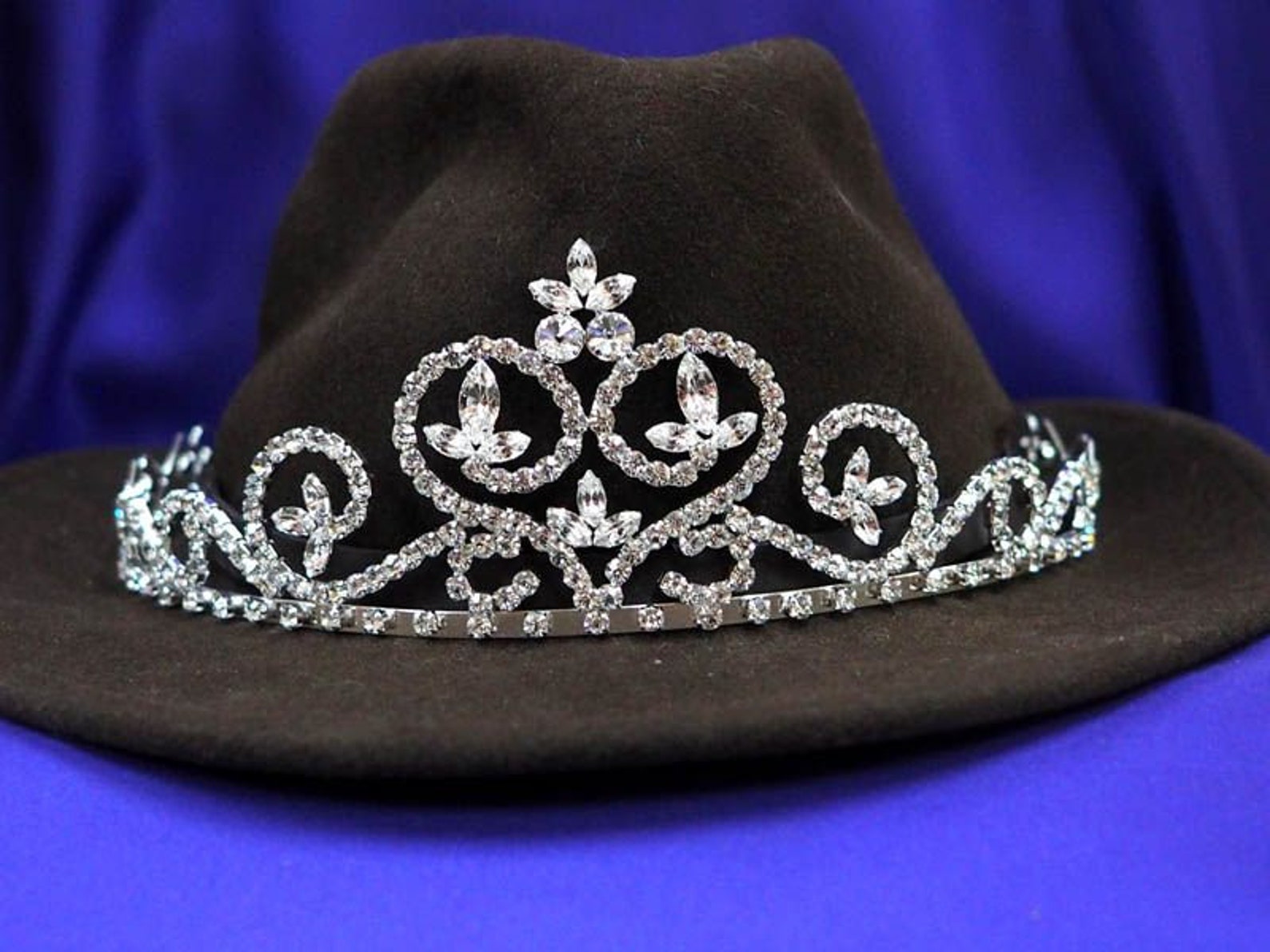 Rodeo Queen Rhinestone Crystal Tiara Crown Cowboy hat Cowgirl | Etsy