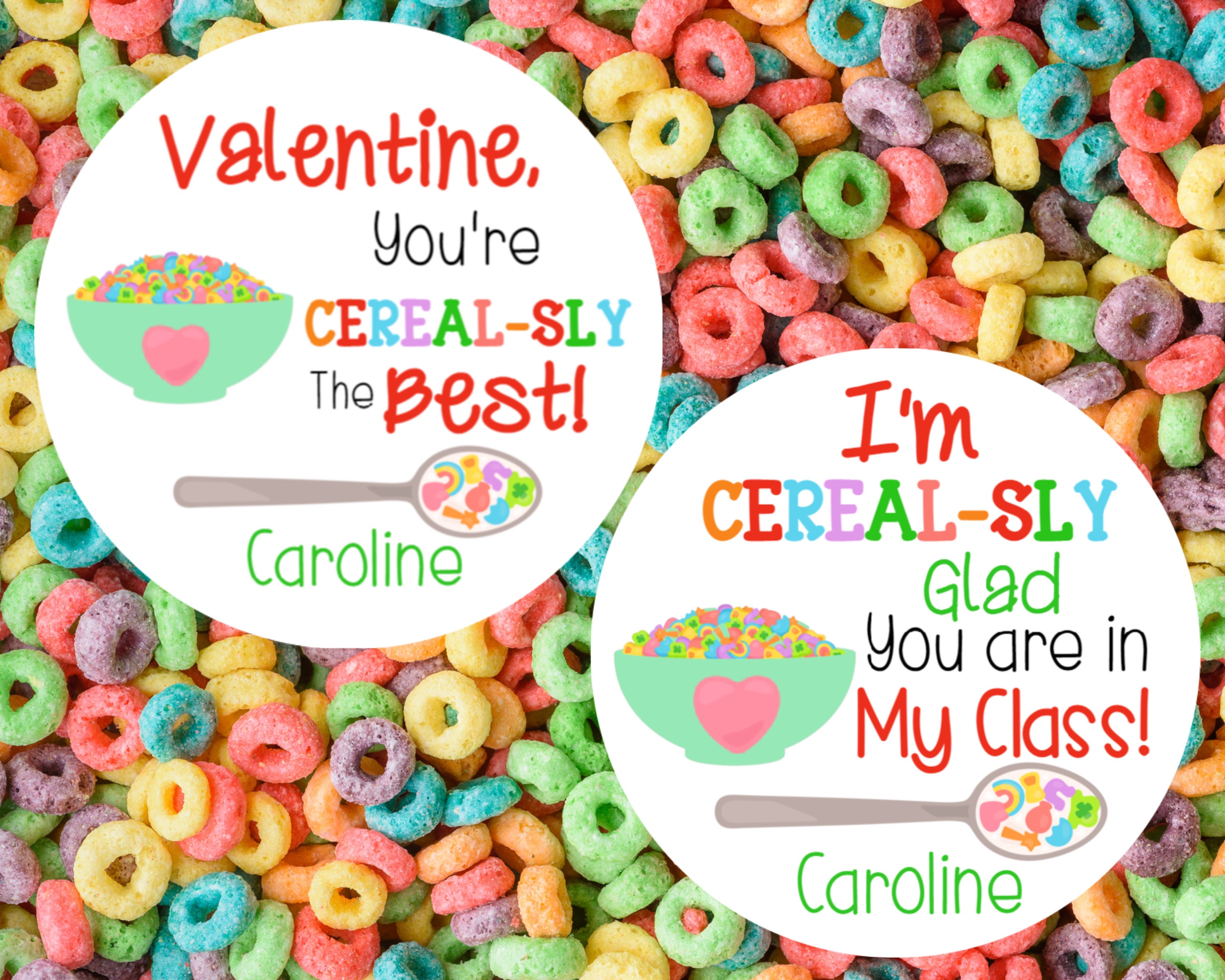 Personalized Happy Valentine's Day Cereal Cereal-sly Heart Spoon Glad ...