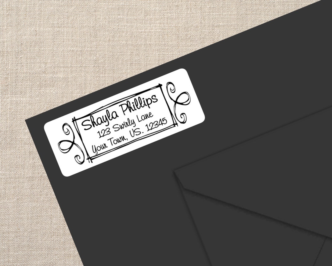 Swirly Frame Border Ornamental Personalized Custom Return Address ...