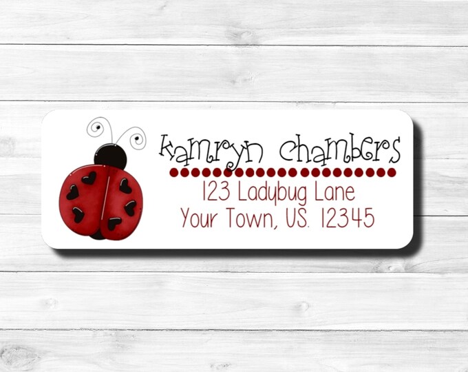 Ladybug Address Labels Custom Everyday Personalized Insect Lady Bug ...