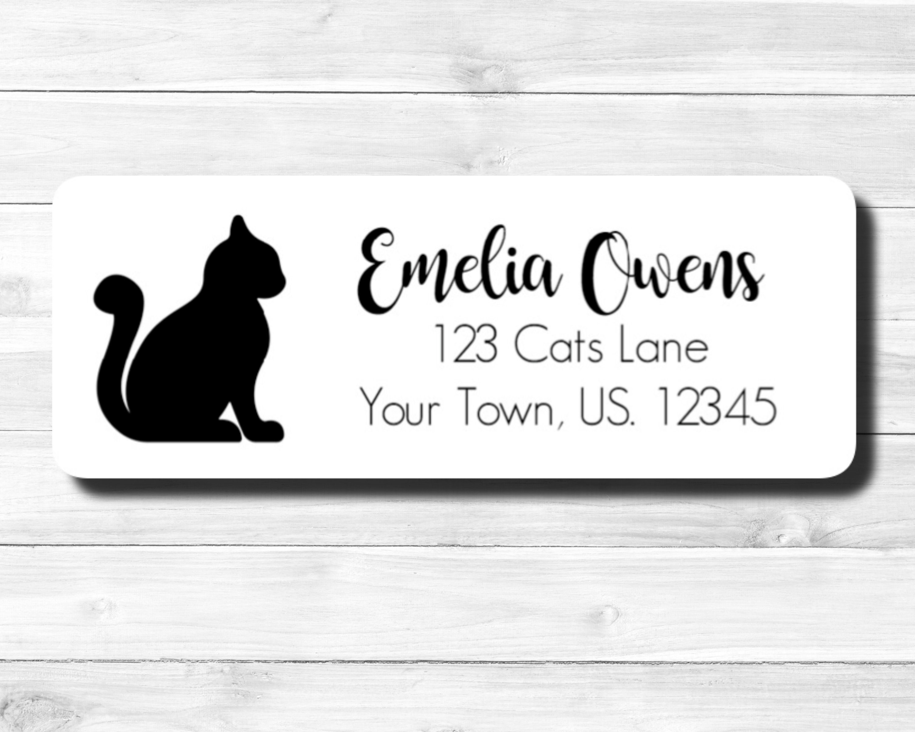 Silhouette Cat Kitten Kitty Address Labels Set of 30 Stickers Animal - Etsy
