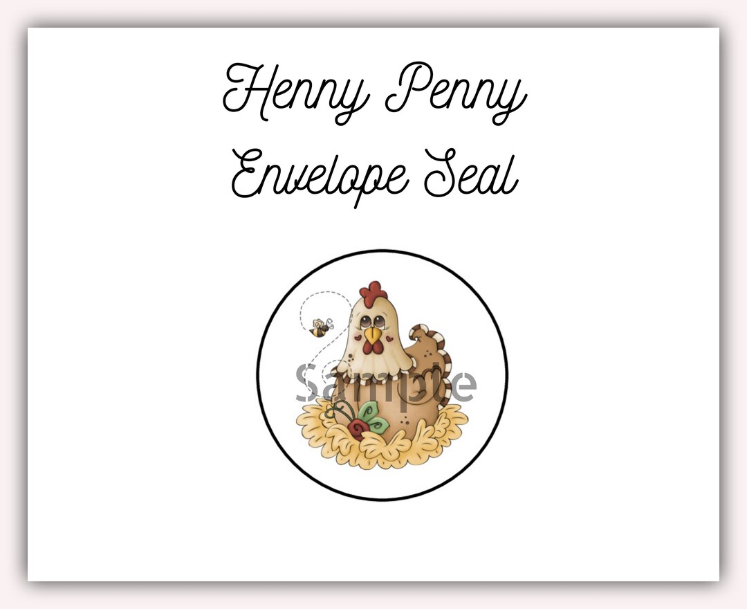 Whimsical Whimsy Henny Penny Chicken Hen Personalized Envelope Seals ...