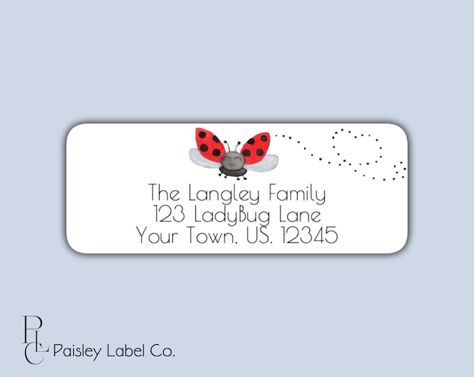 Ladybug Address Labels Custom Everyday Personalized Insect Lady Bug ...