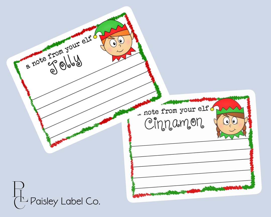 Personalized Elf Notecards Note Cards for Kids A Note From Your Elf ...