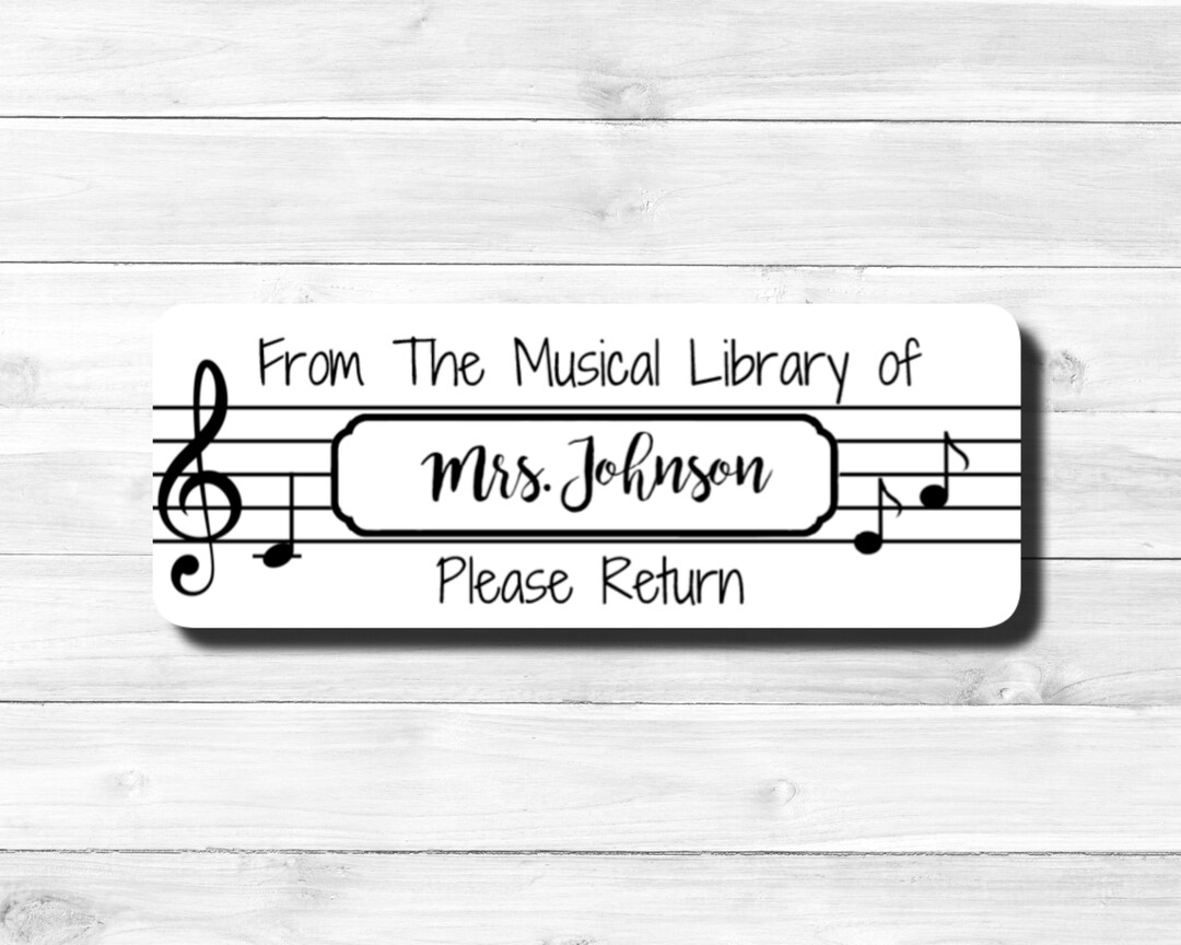 Personalized Custom Music Sticker Label Musician Music Teacher - Etsy