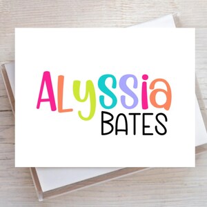 Colorful Note Cards for Kids Stationery for Girls Bright Colors Kid ...