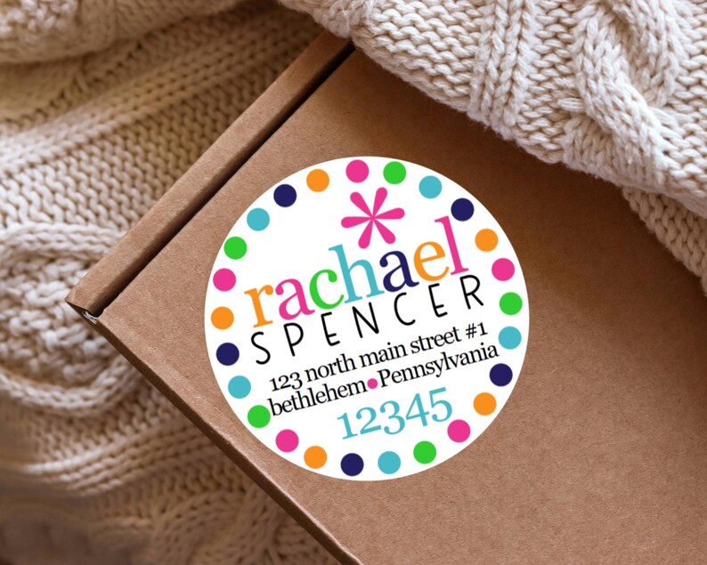 Colorful Bright Rainbow Preppy Dot Dotted Personalized Cheerful ...