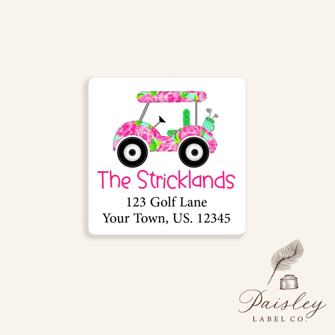 Personalized Preppy Hot Pink Preppy Golf Cart Girlie Ladies Lime Green ...