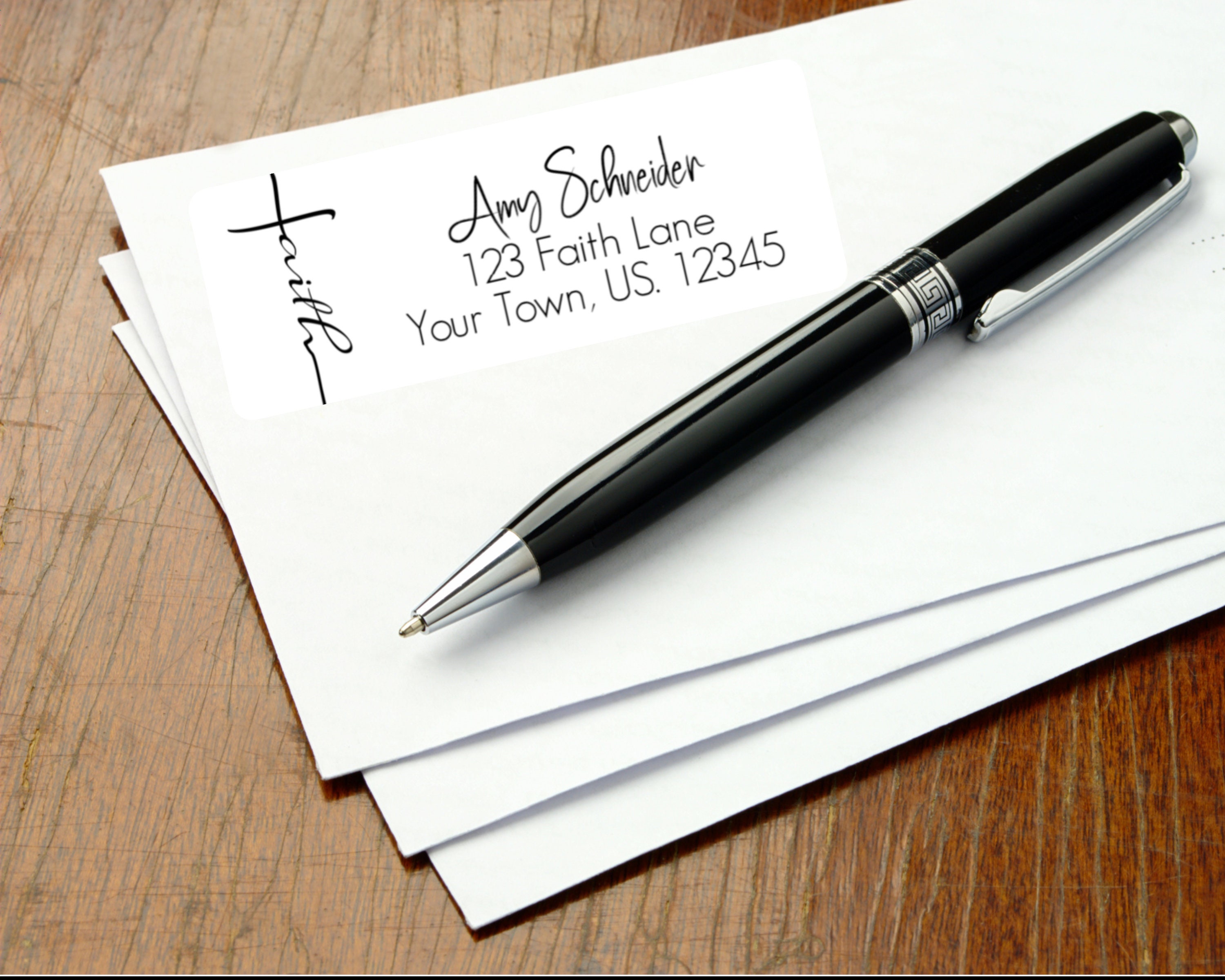 Faith Sideways Cross Religious Christian Jesus Return Address Labels ...