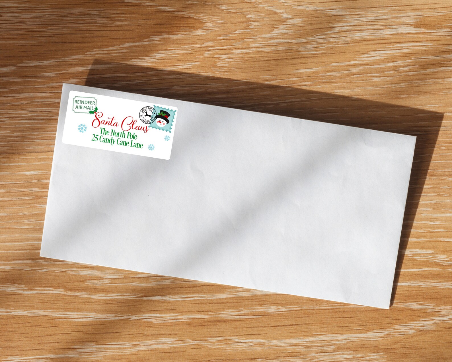 From Santa Claus Return Address Labels Reindeer Air Mail North Pole ...